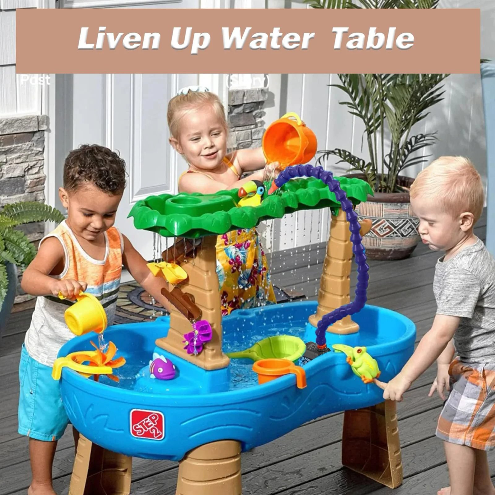 Kids Summer Water Table Pump Summer Outdoor Splash Table Toys for Kids ...